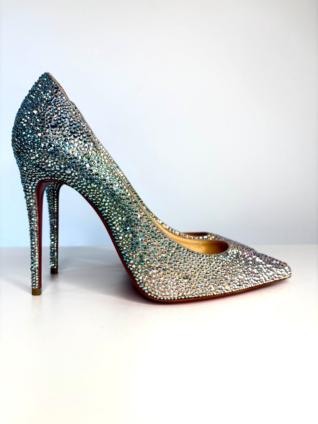 Christian Louboutin Kate Strass Degrade 100 Multi Crystal Heel 38 UK5 ...