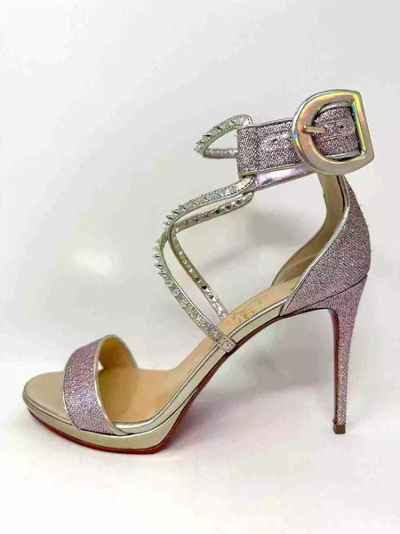 Christian Louboutin Choca Lux 100 Lurex AB/Specchio Version Lupin Sand ...